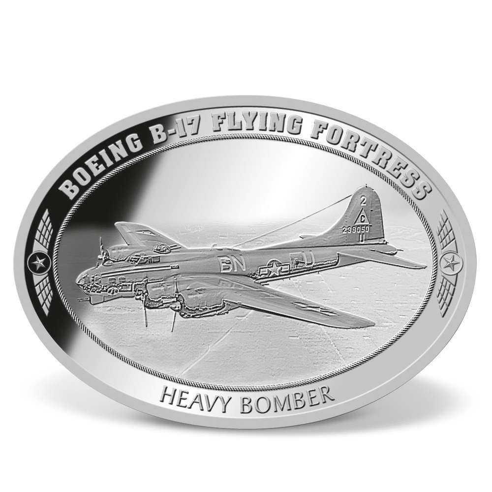 Boeing B-17 Flying Fortress Oval-shaped Commemorative Coin | Silver ...