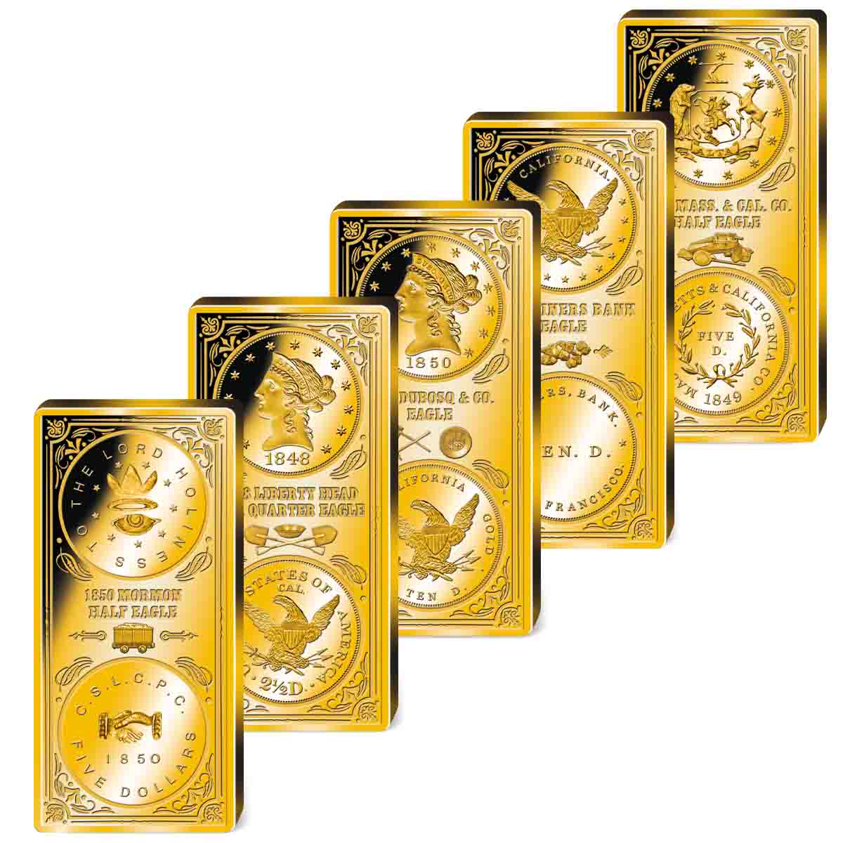 Coinage of the U.S. Gold Rush 30-Piece Ingot Set | Gold-Layered ...