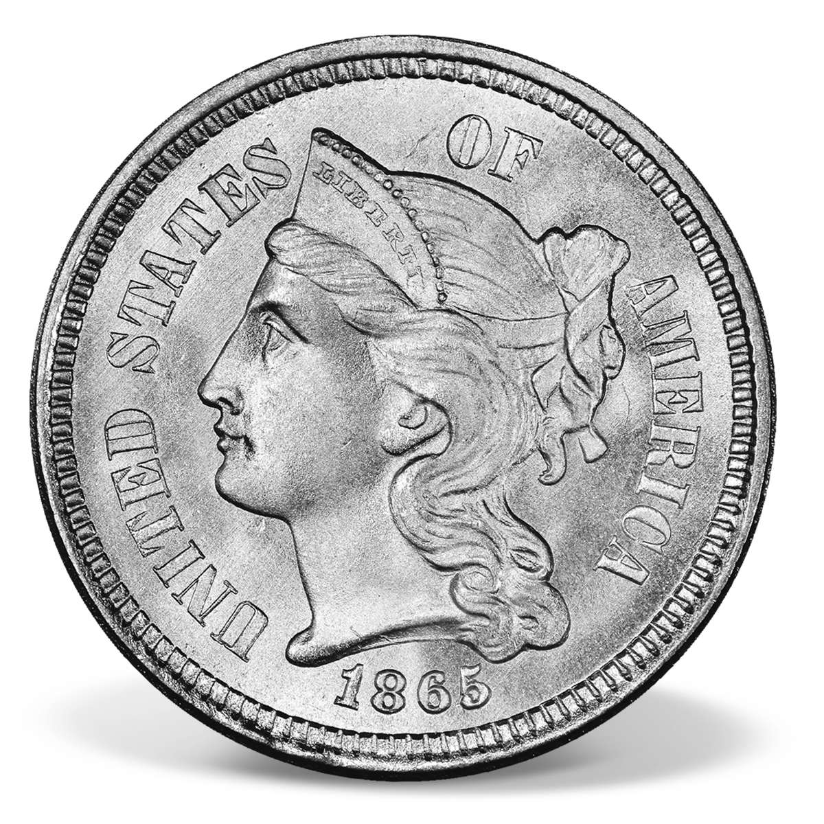 1865 Three-Cent Nickel | Antiques | Legal Tender Coins | U.S. Currency ...