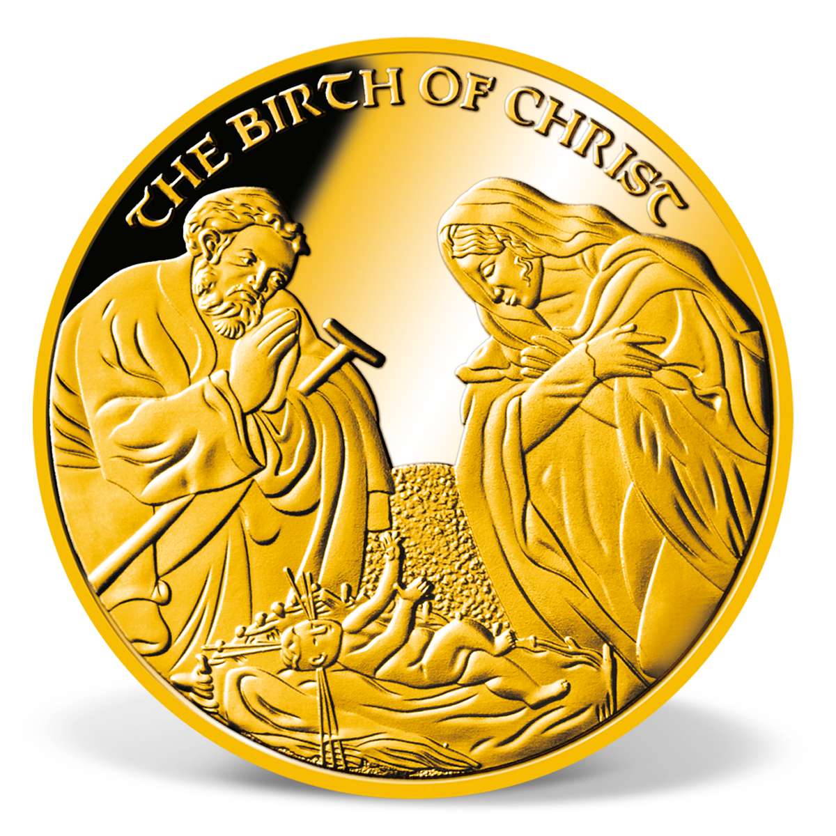 Birth of Christ Crystal-Inlay Commemorative Coin | Gold-Layered | Gold ...