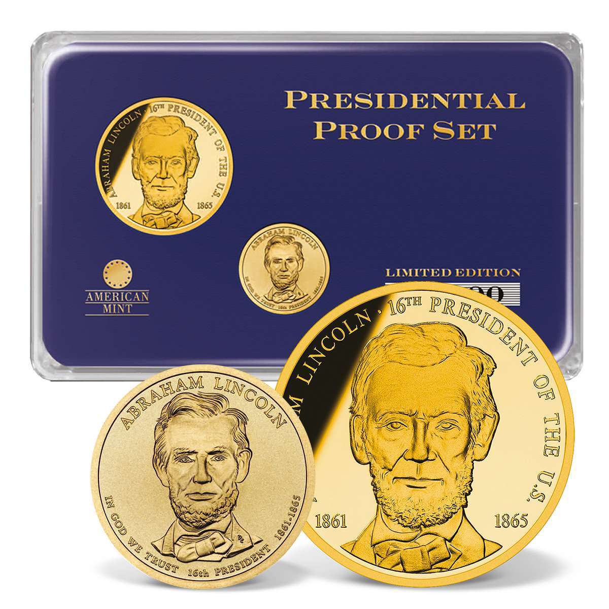 Abraham Lincoln Presidential Commemorative Coin Set | Gold-Layered ...