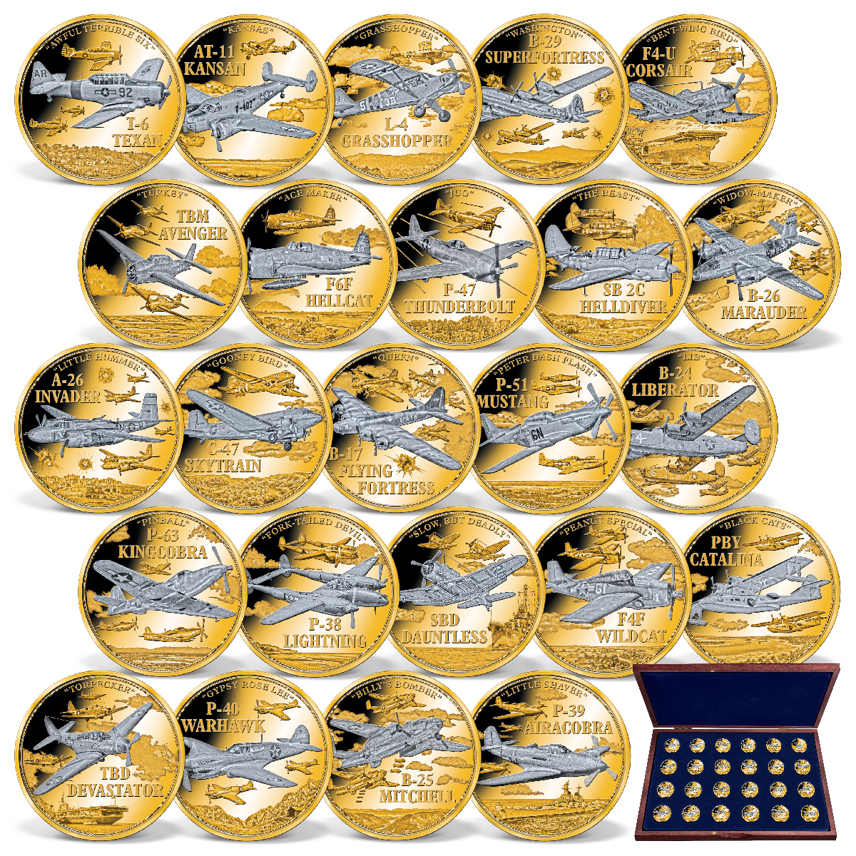 Wings of World War II Commemorative Coin Set | Air, Space and Sea ...