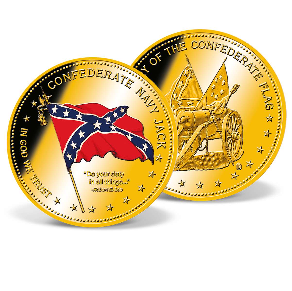 Confederate Navy Jack Commemorative Coin | Gold-Layered | Gold ...