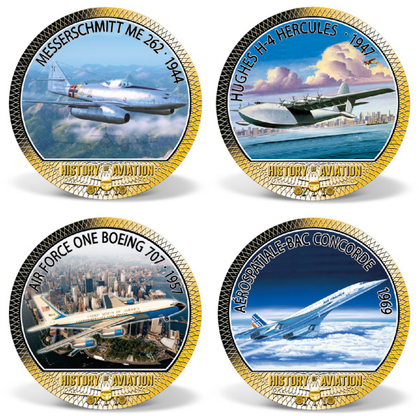 History of Aviation Coin Set | Gold-Layered | Gold | American Mint