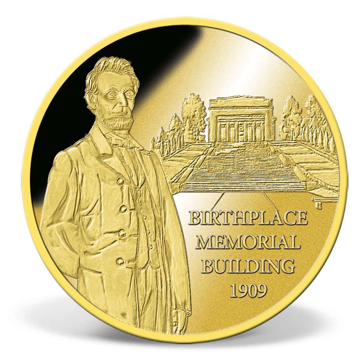 Lincoln Birthplace Memorial Coin Set | Gold-Layered | Gold | American Mint