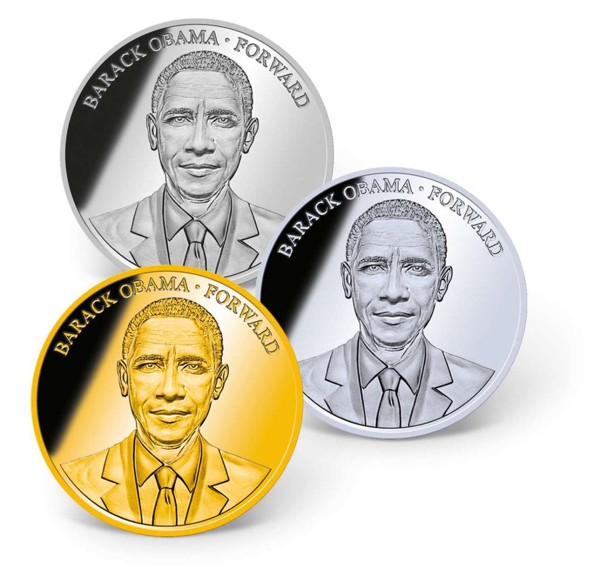 President Barack Obama Precious Metal Coin Set | Gold-Layered | Gold ...