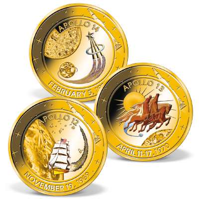 The Apollo Missions Color Coin Set | Gold-Layered | Gold | American Mint