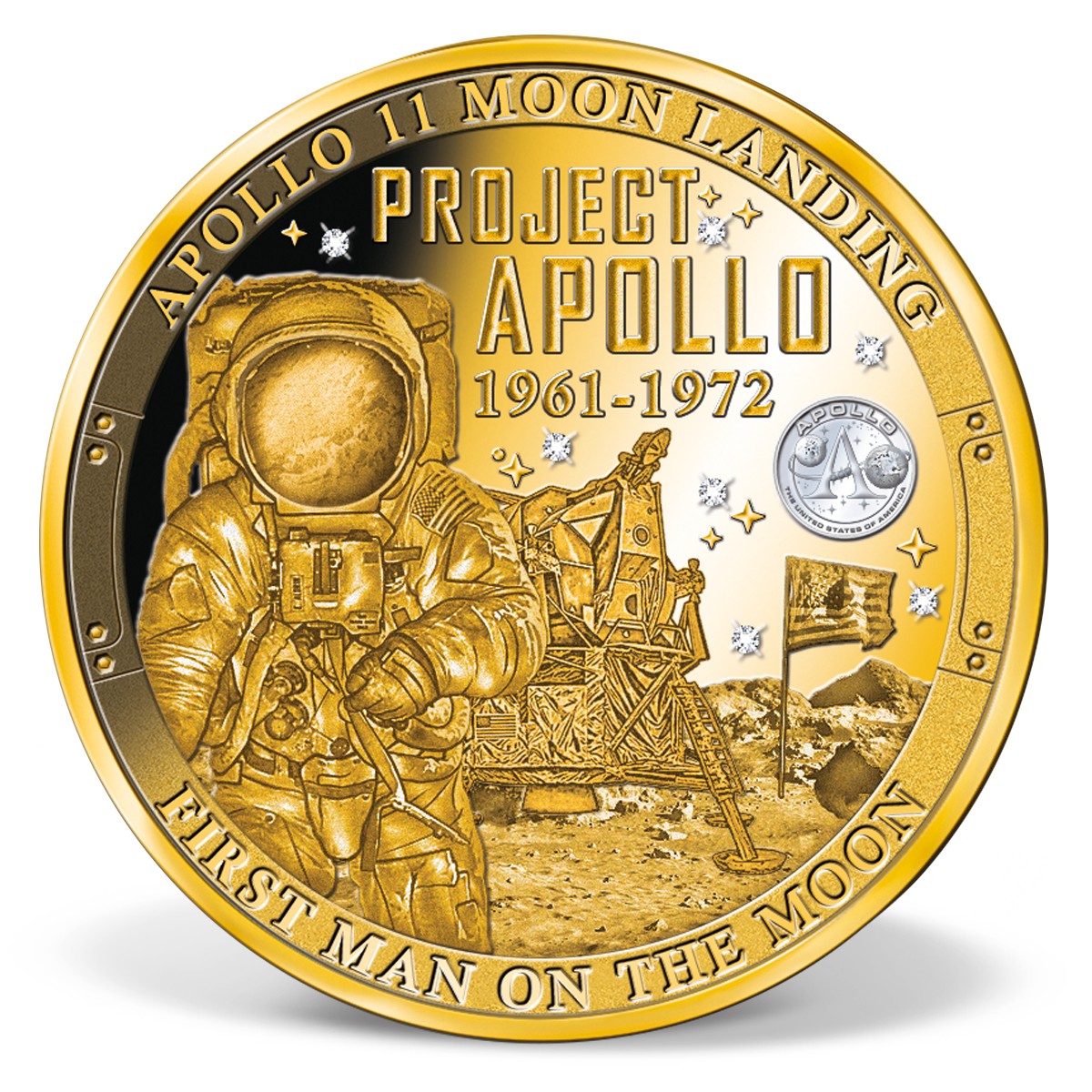 Project Apollo Colossal Commemorative Coin | Gold-Layered | Gold ...