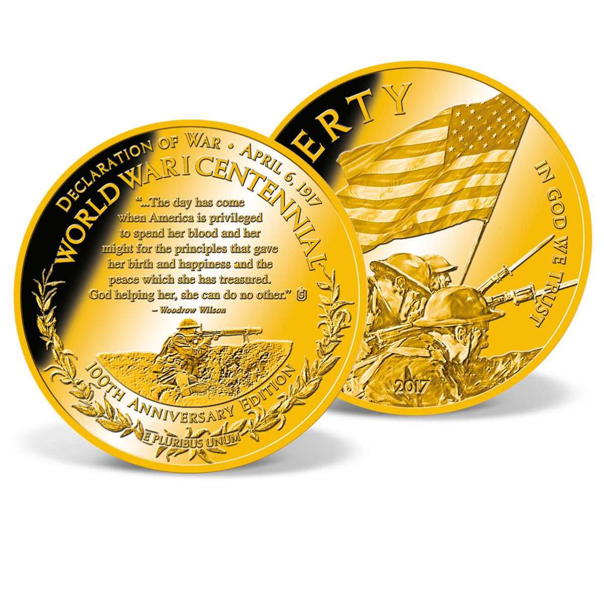 World War I Centennial Commemorative Coin | Gold-Layered | Gold ...