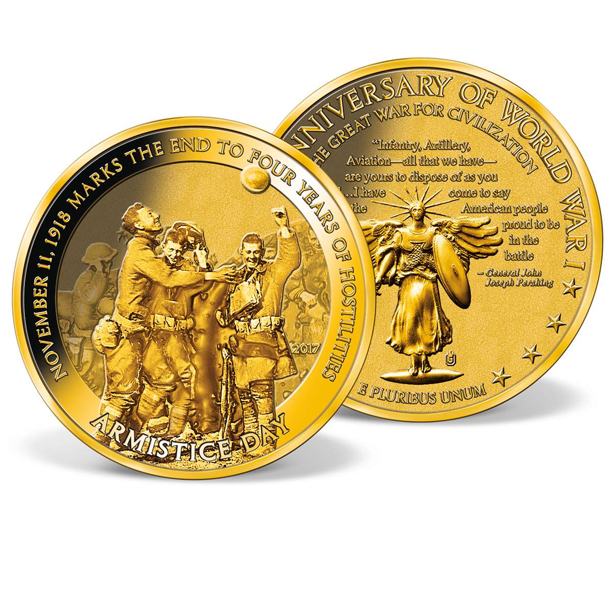 Armistice Day Colossal Commemorative Coin | Gold-Layered | Gold ...