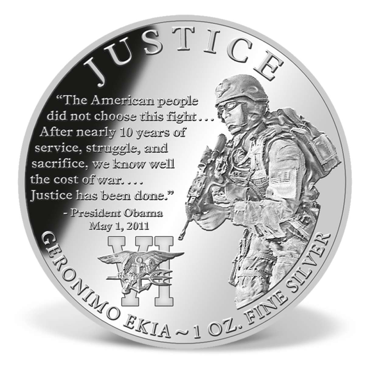 Justice - Operation Geronimo Commemorative Silver Coin | Solid Silver ...