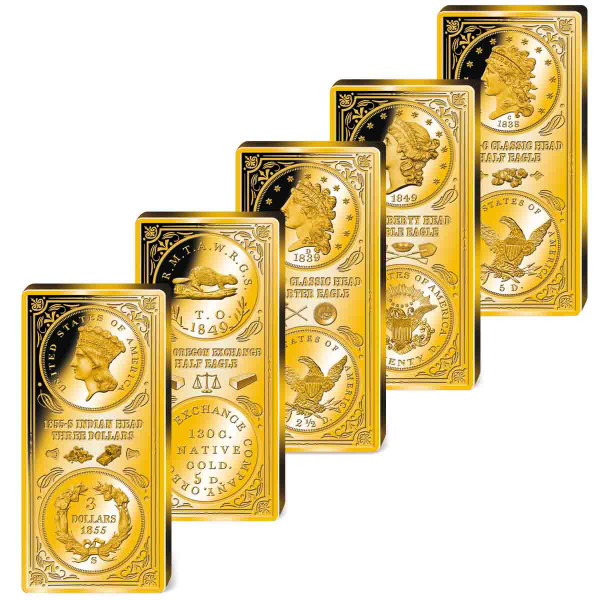 Coinage of the U.S. Gold Rush 30-Piece Ingot Set | Gold-Layered ...