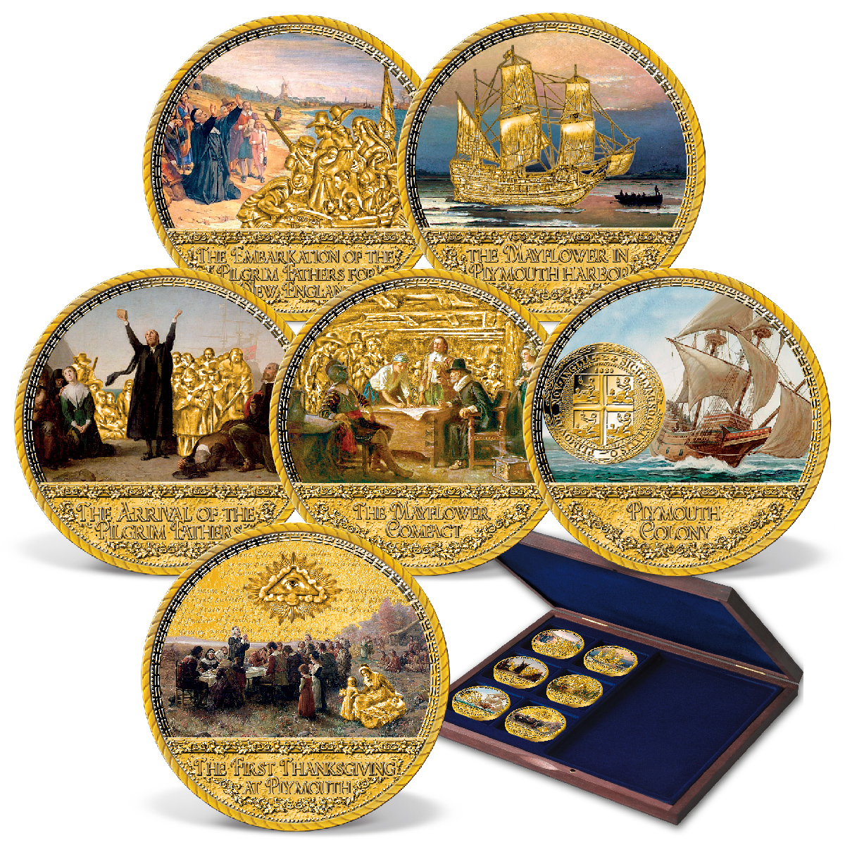 The Mayflower Coin Set | Gold-Layered | Gold | American Mint