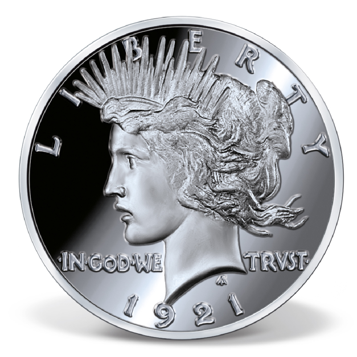 1921 Peace Dollar High Relief Replica | Silver-Plated | Silver ...
