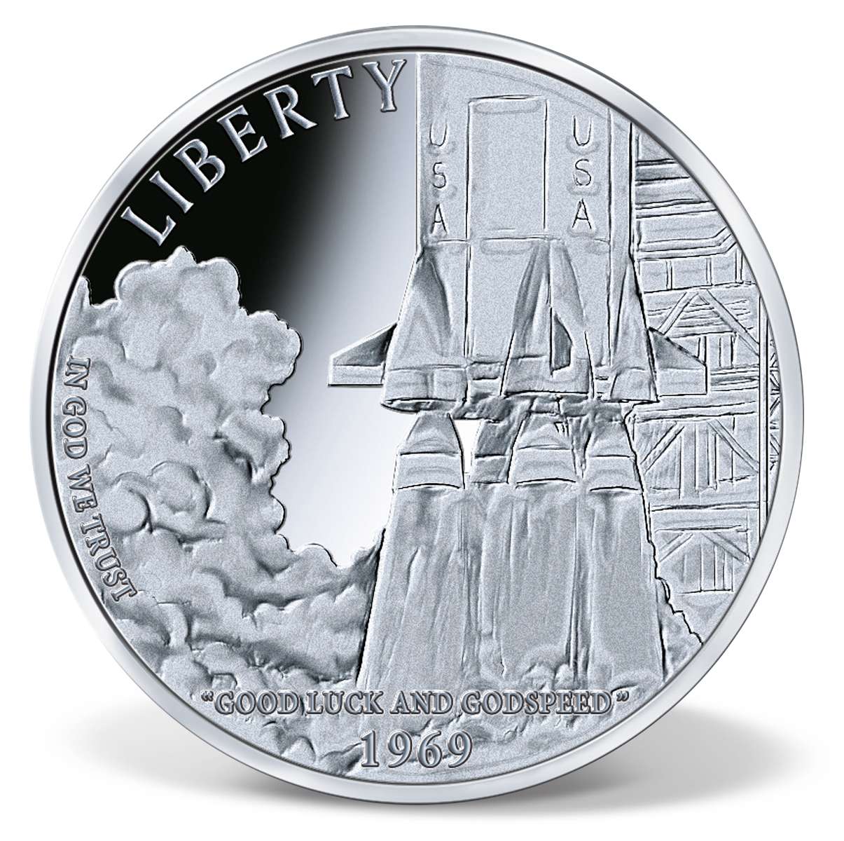 Apollo 11 Launch Commemorative Coin | Silver-Plated | Silver | American ...
