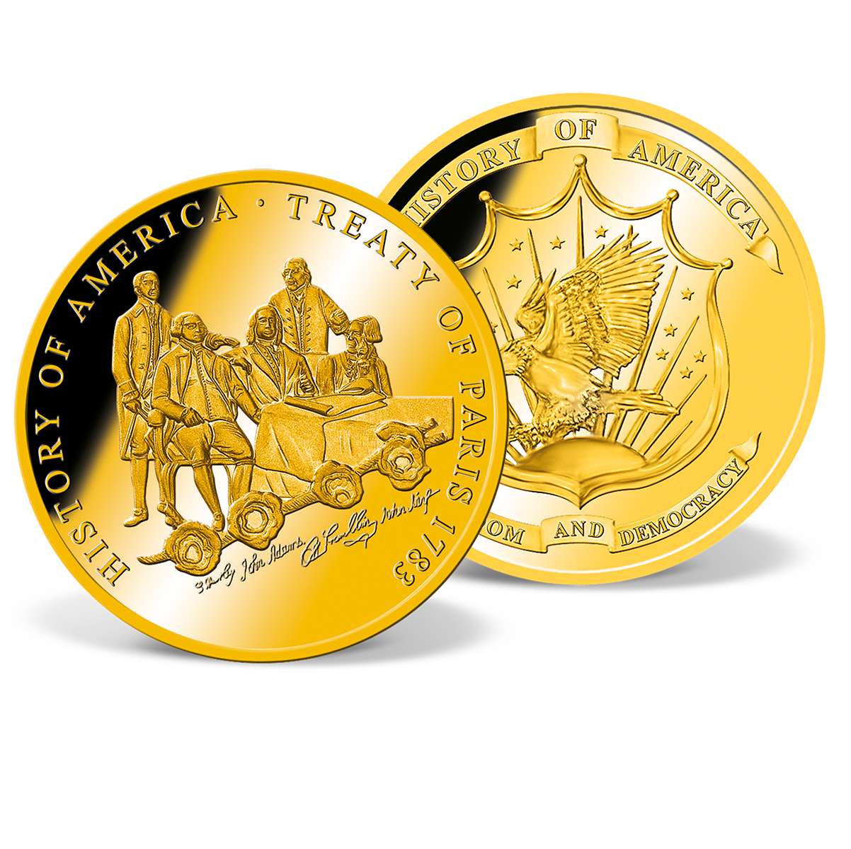 Treaty of Paris 1783 Commemorative Gold Coin | Solid Gold | Gold ...