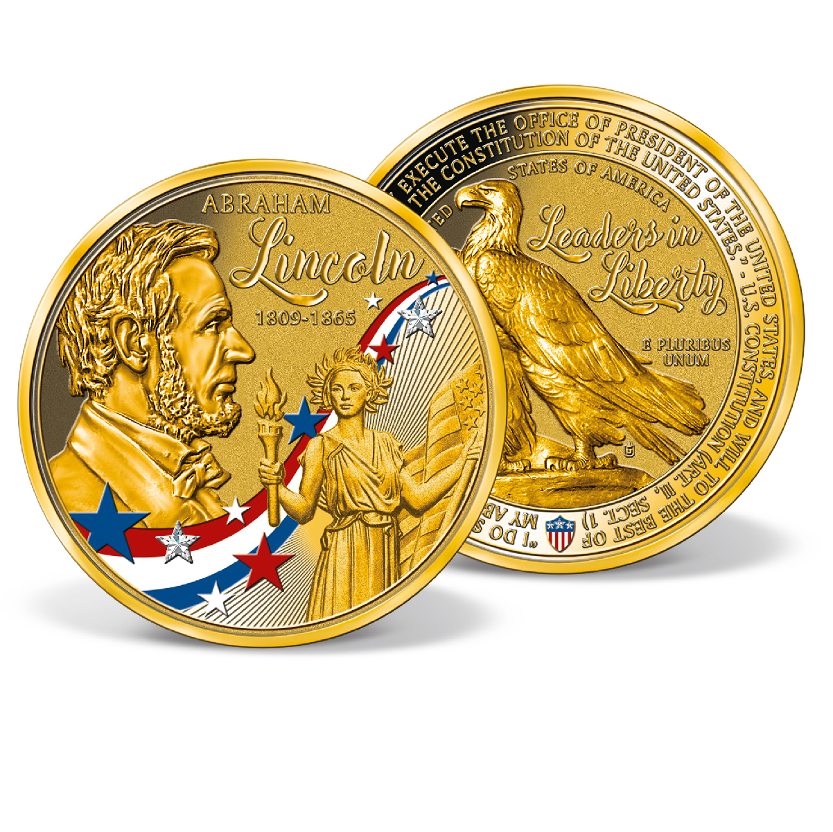 Abraham Lincoln Colossal Commemorative Coin | Gold-Layered | Gold ...