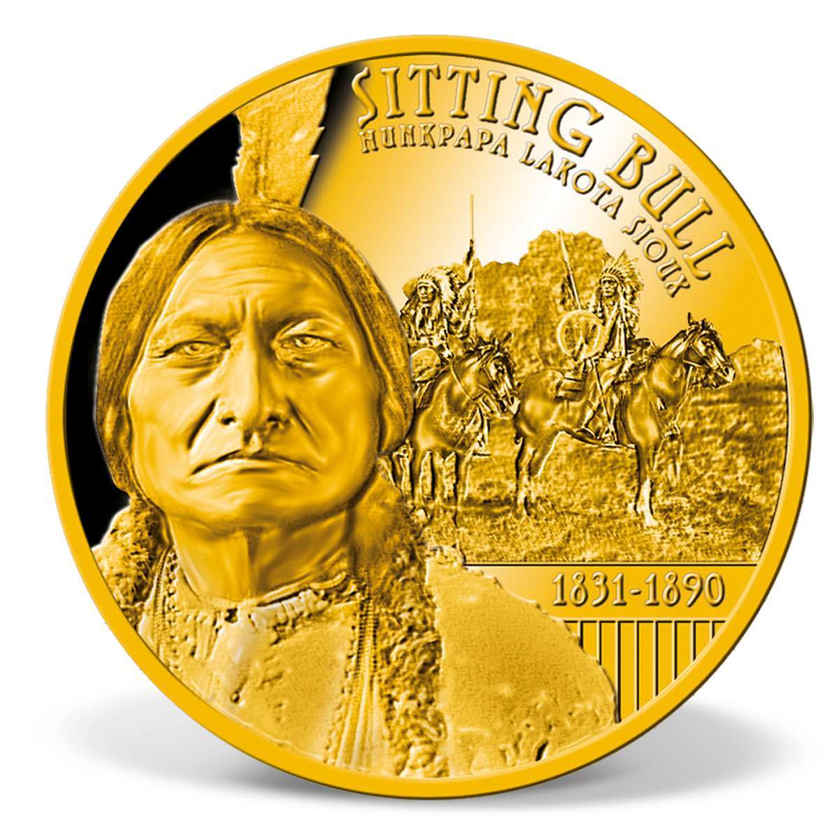 Sitting Bull Commemorative Coin | Gold-Layered | Gold | American Mint