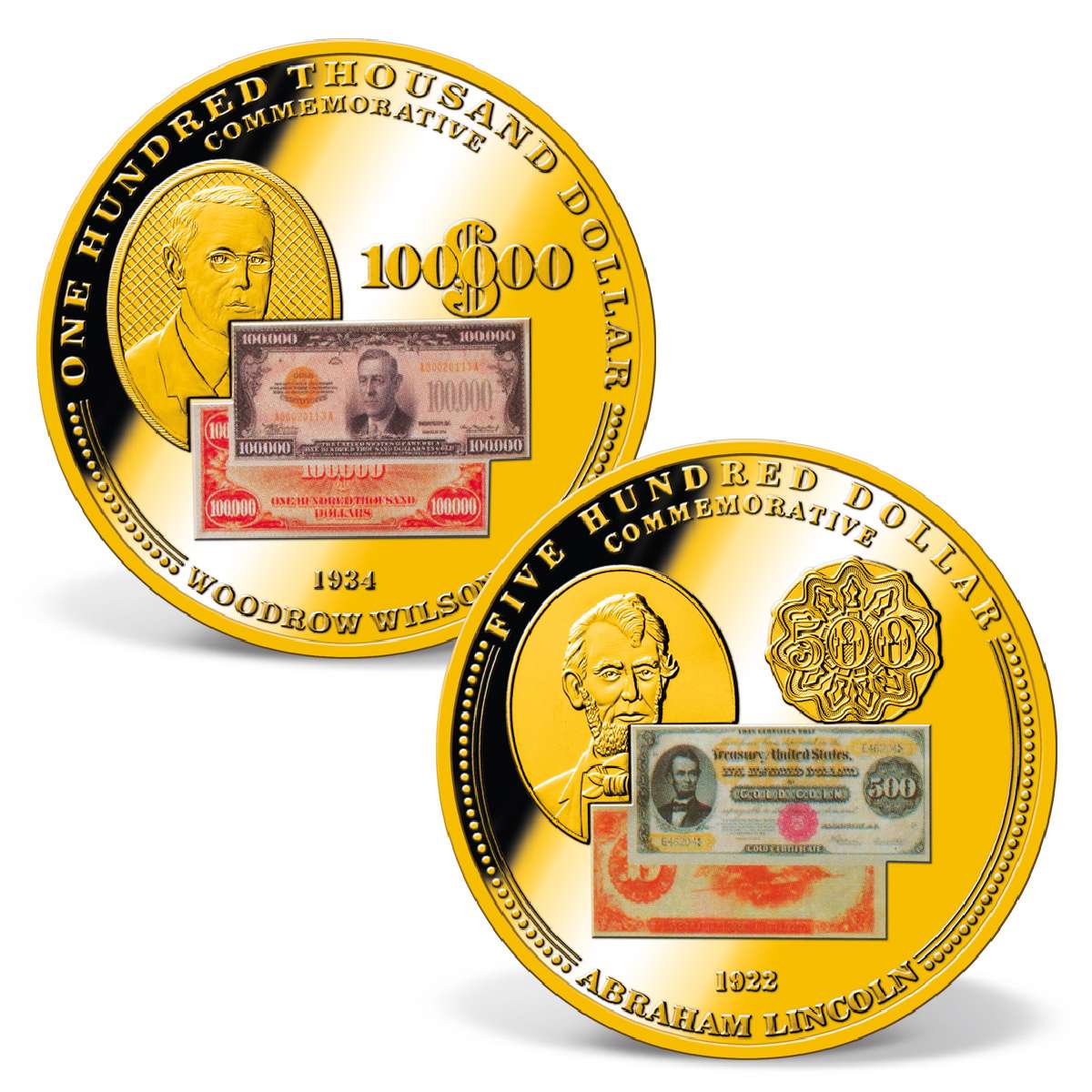 Gold Certificates of the United States Coin Set | Gold-Layered | Gold ...
