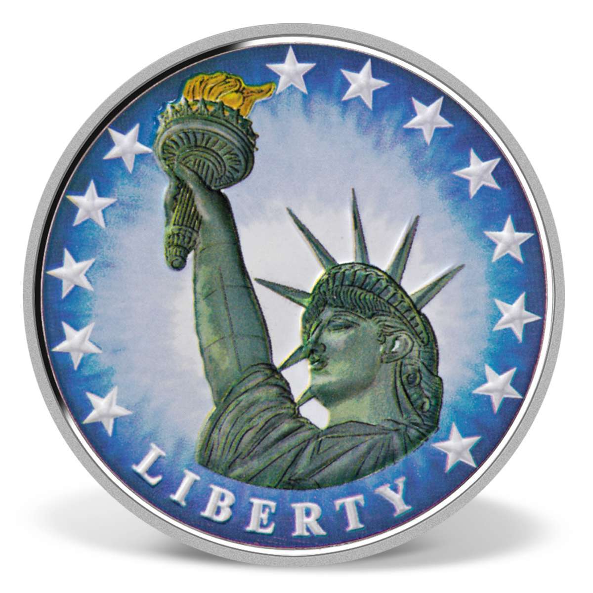 Statue of Liberty Commemorative Color Coin | Silver-Plated | Silver ...