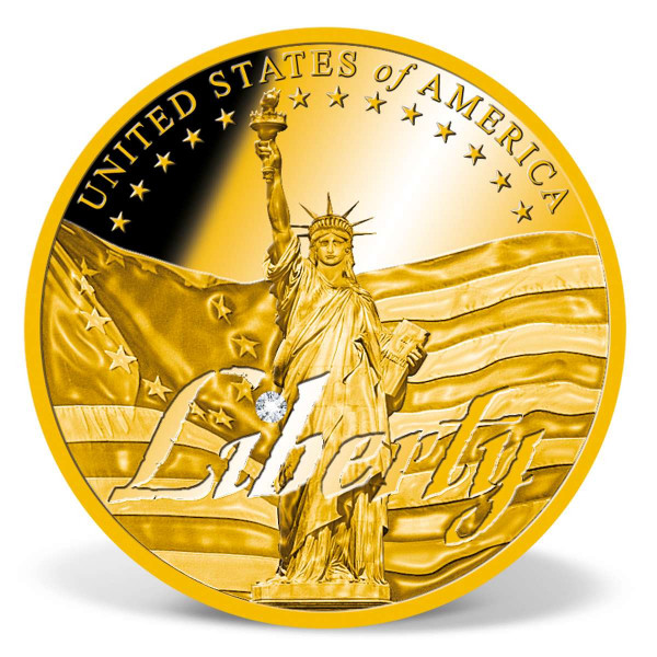 The Liberty - Symbols of Freedom Crystal Inlay Commemorative Coin ...