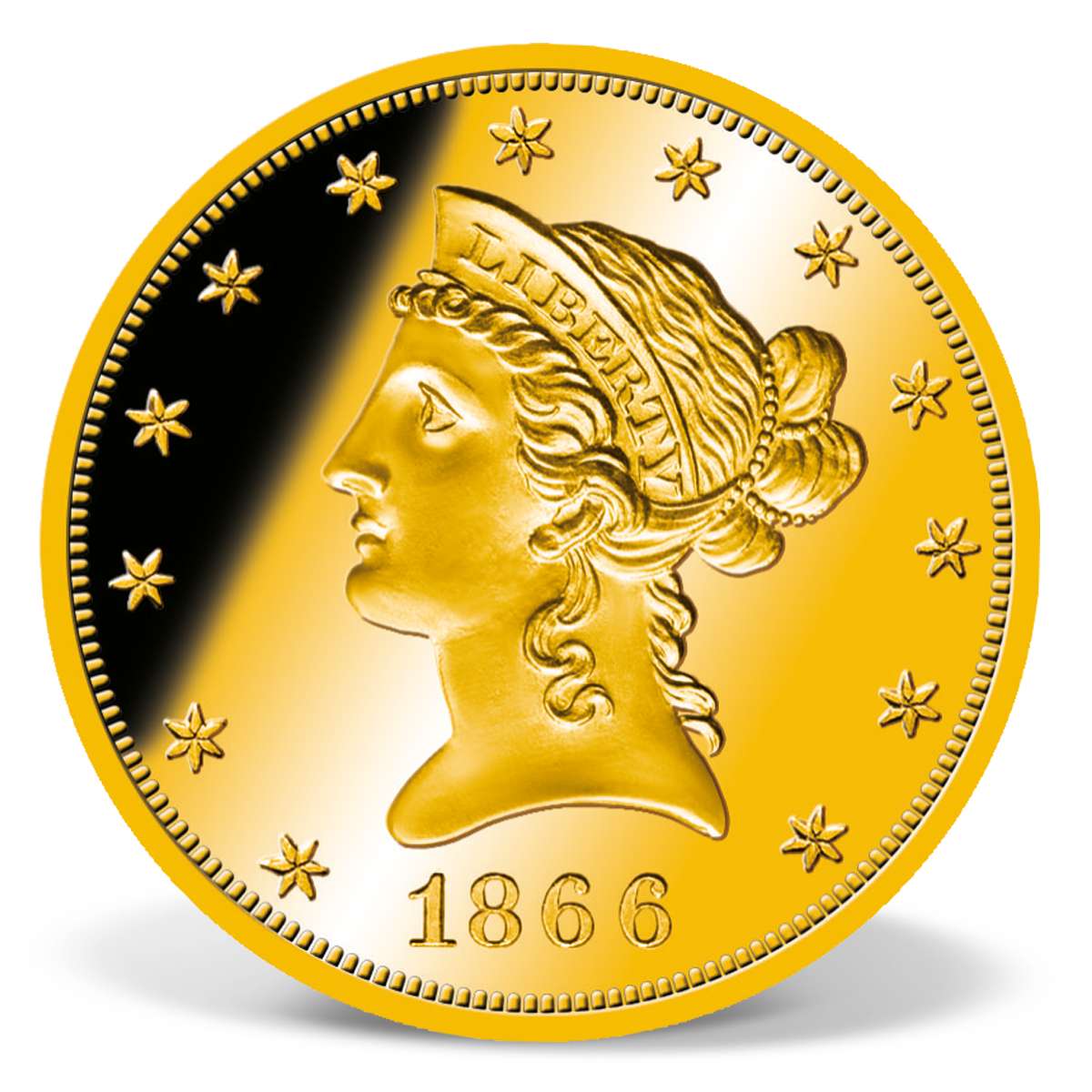 1866 Liberty Head Eagle Replica Gold Coin | Solid Gold | Gold ...