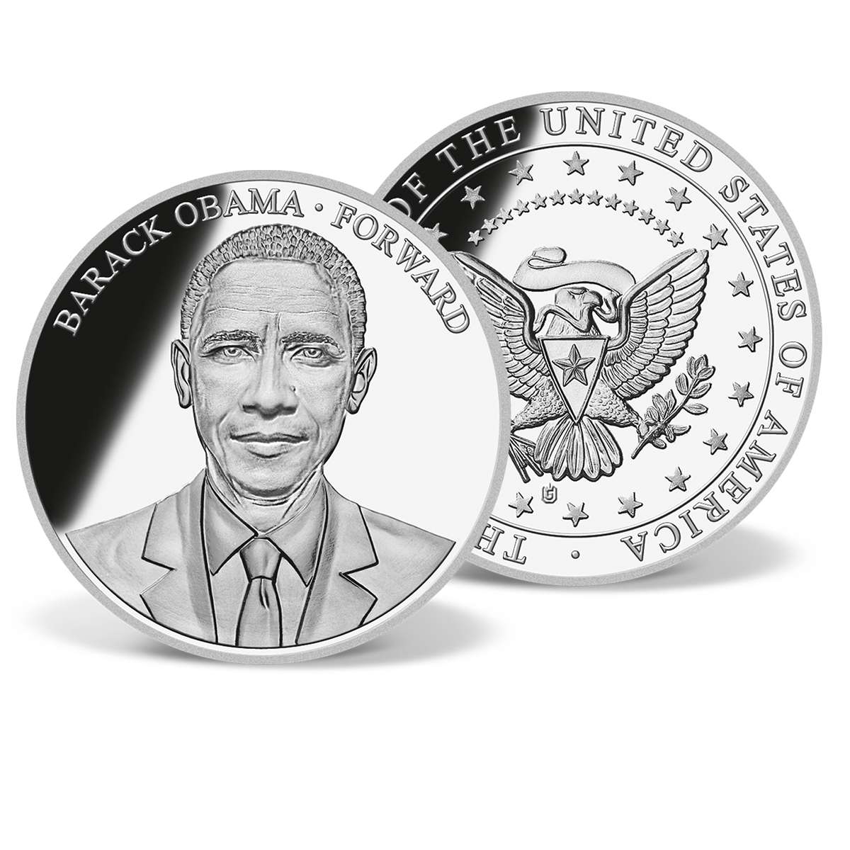 Barack Obama - Forward Commemorative Coin | Silver-Plated | Silver ...
