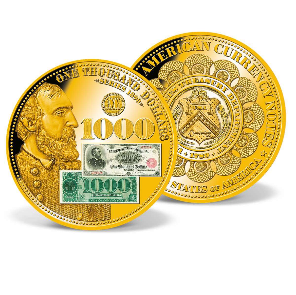1890 $1,000 Grand Watermelon Note Commemorative Coin Tribute | Gold ...