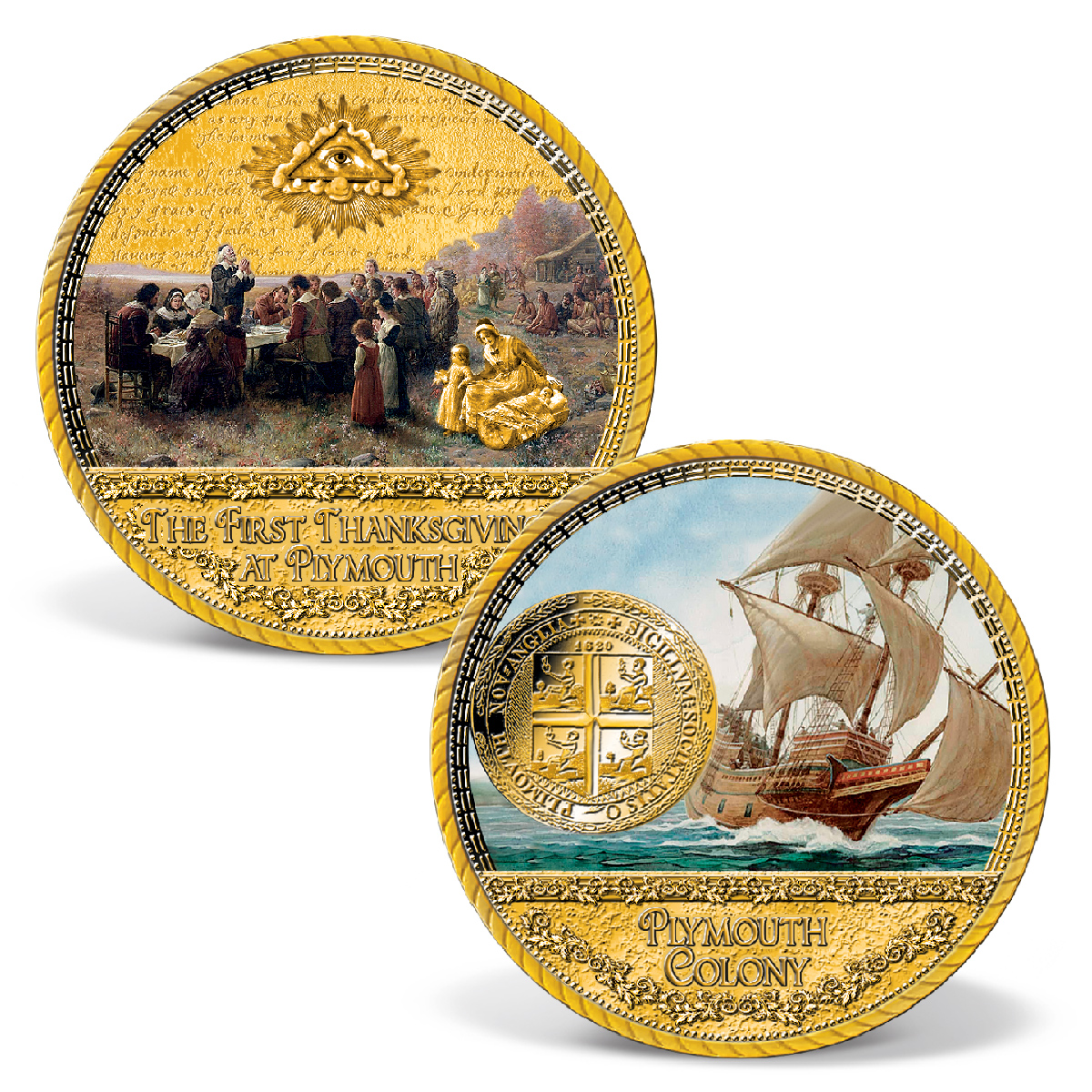 The Mayflower Coin Set | Gold-Layered | Gold | American Mint
