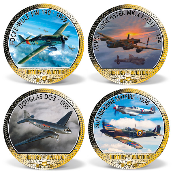 History of Aviation Coin Set | Gold-Layered | Gold | American Mint
