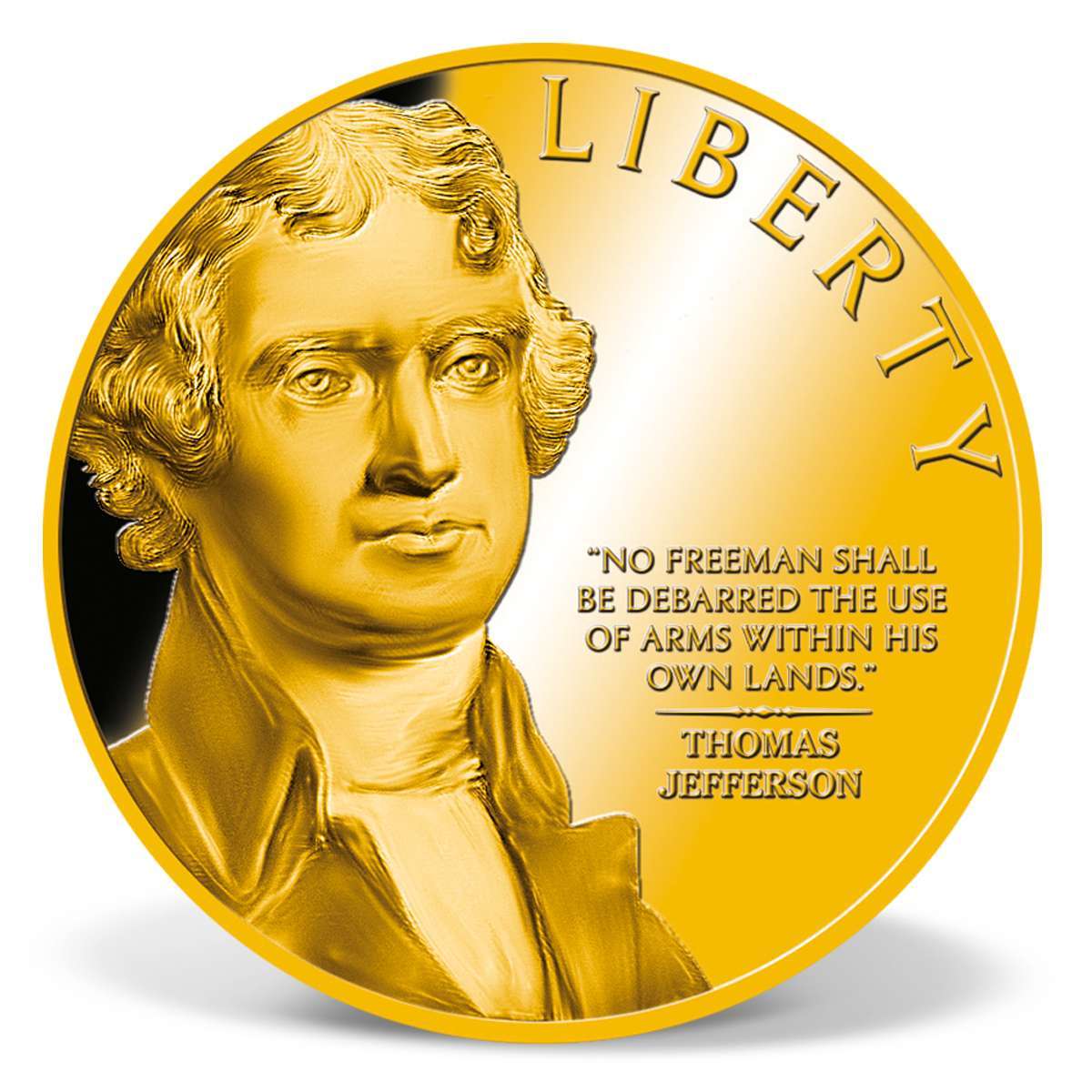 Thomas Jefferson Second Amendment Commemorative Coin | Gold-Layered ...