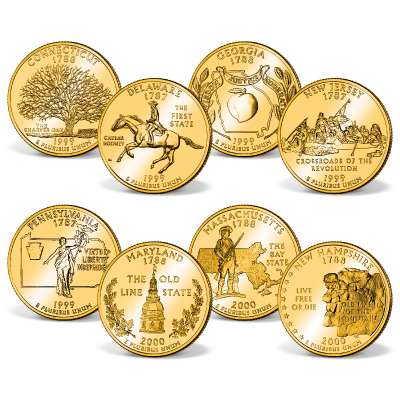 Gold-Layered State Quarters Set | Gold-Layered | Gold | American Mint