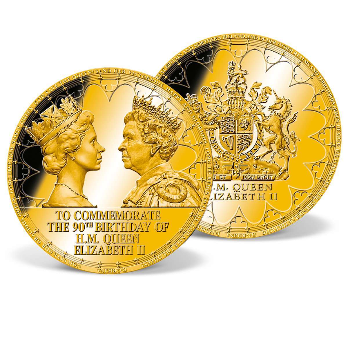 Queen Elizabeth II - 90th Birthday Commemorative Coin | Gold-Layered ...