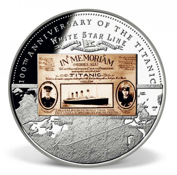 RMS Titanic Commemorative Color Coin | Gold-Layered | Gold | American Mint