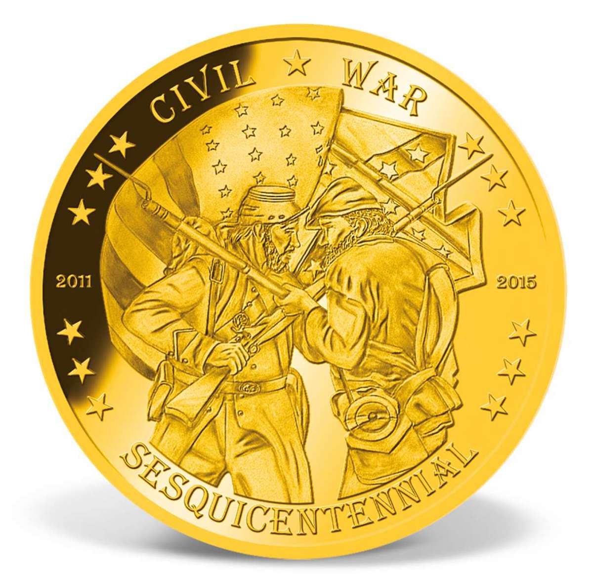 Heroes and Flags of the Civil War Commemorative Coin | Gold-Layered ...