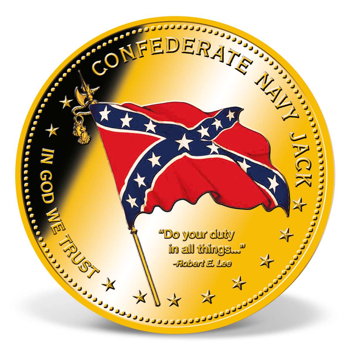 Confederate Navy Jack Commemorative Coin | Gold-Layered | Gold ...
