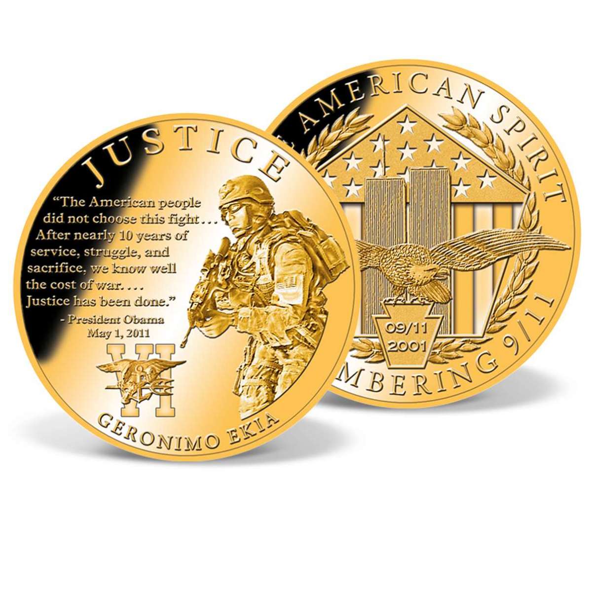 Justice Operation Geronimo Commemorative Coin | Gold-Layered | Gold ...