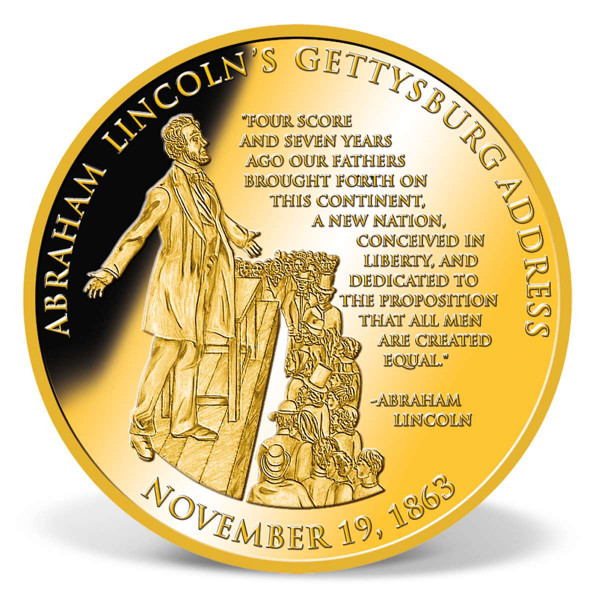 Lincoln´s Gettysburg Address Commemorative Coin | Gold-Layered | Gold ...