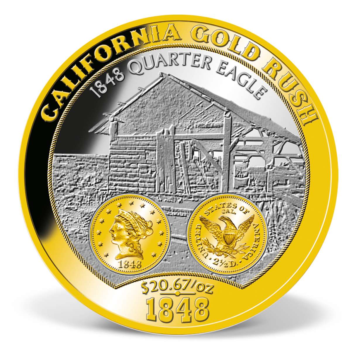 Colossal California Gold Rush Commemorative Coin | Gold-Layered | Gold ...