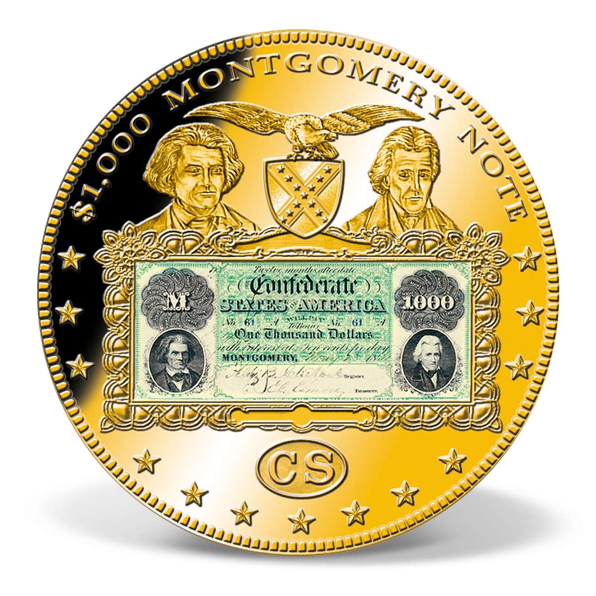Confederate States of America Big Six Type Banknote Set | Gold-Layered ...
