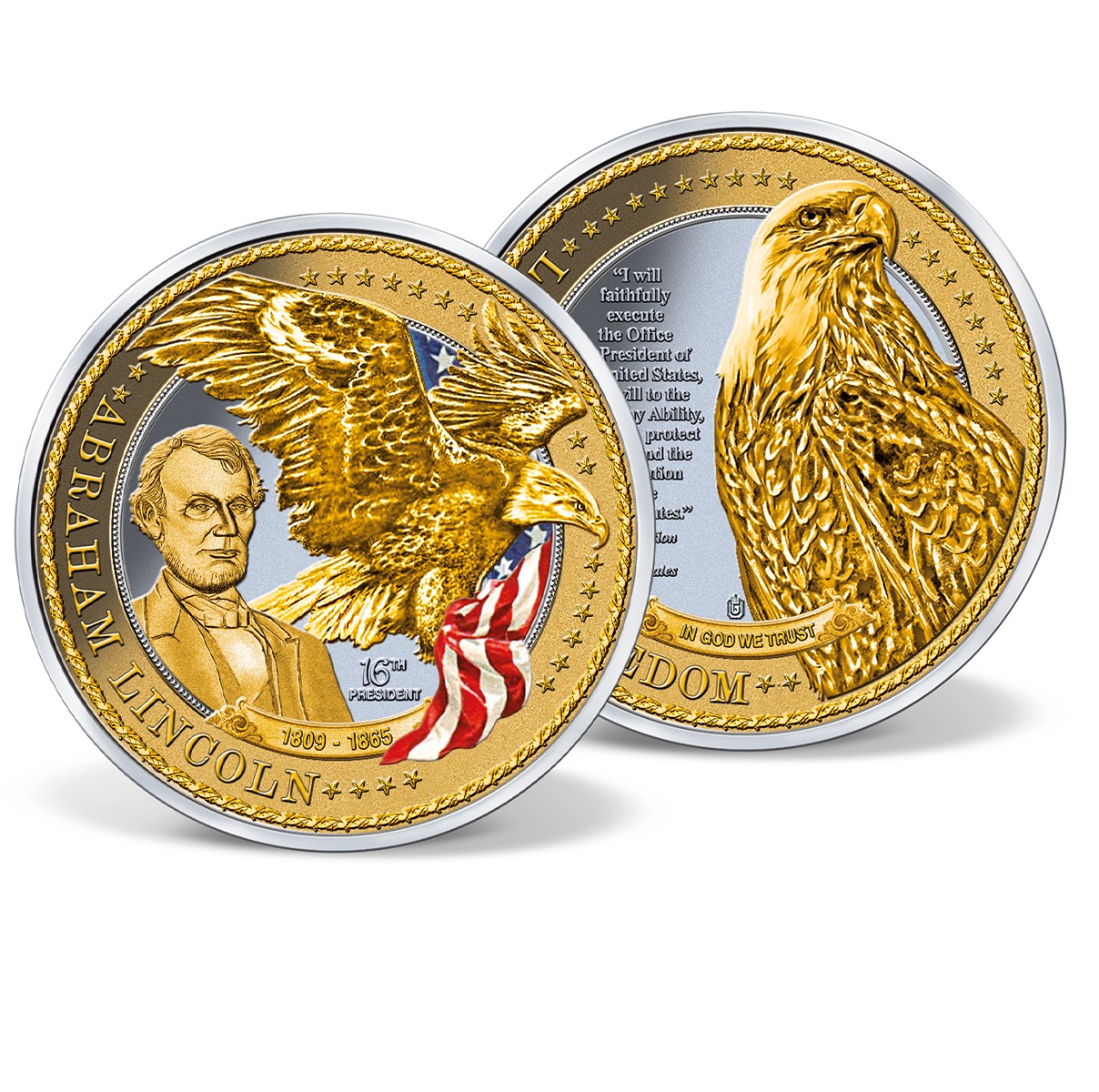 Gigantic Abraham Lincoln Commemorative Coin | Gold-Layered | Gold ...