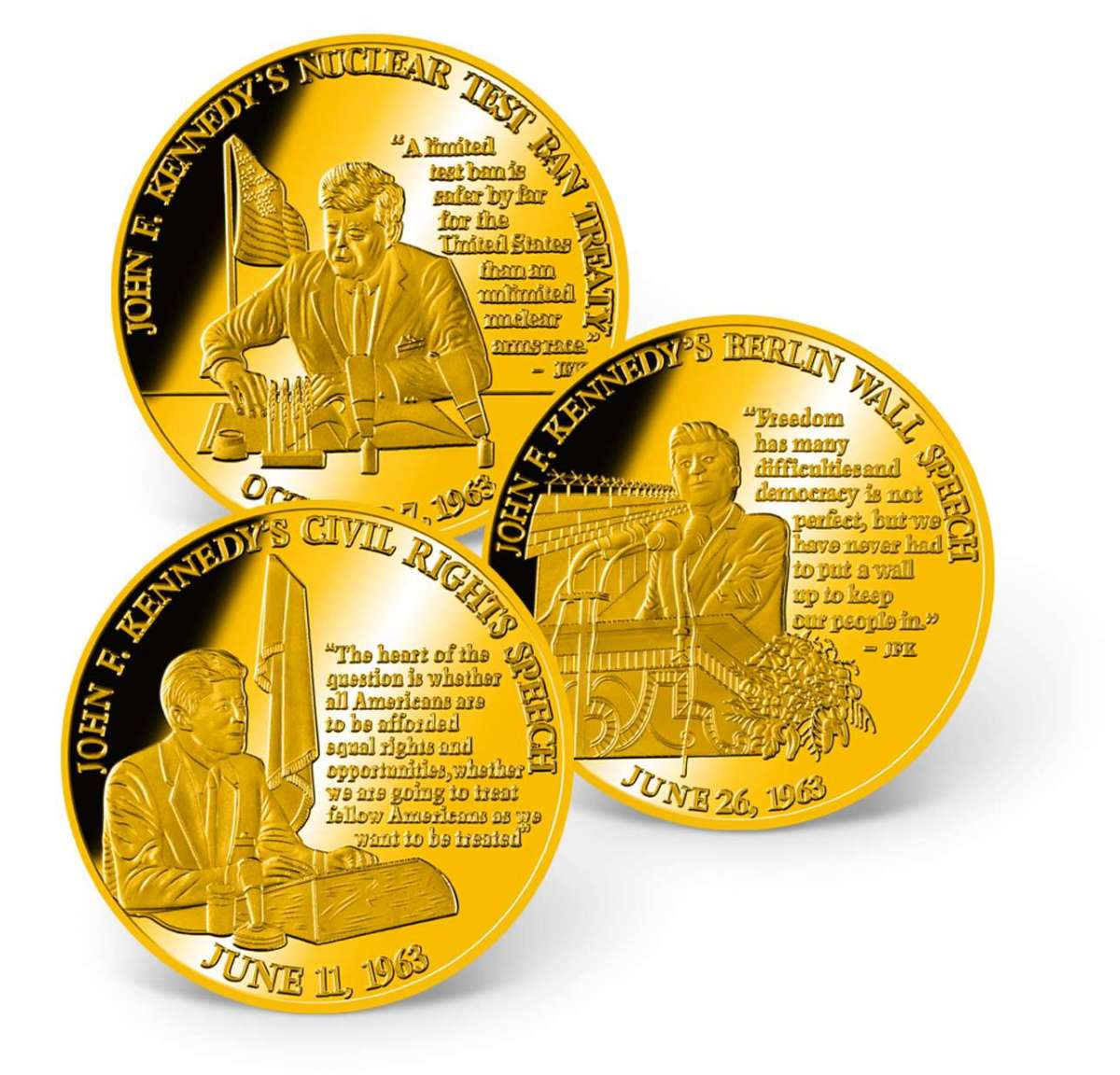 The Life and Legacy of JFK Coin Set | Gold-Layered | Gold | American Mint