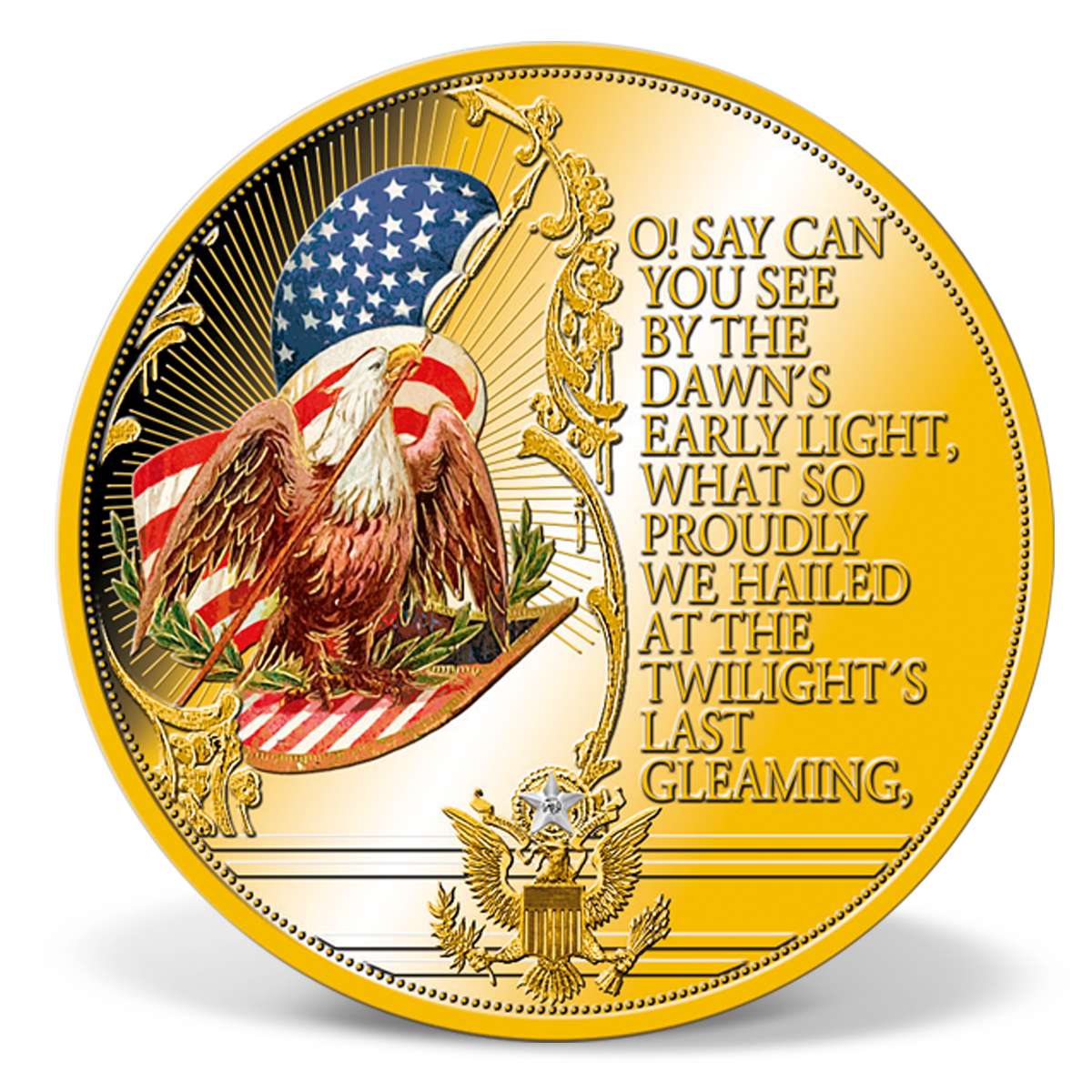 Colossal Star-Spangled Banner Commemorative Coin | Gold-Layered | Gold ...