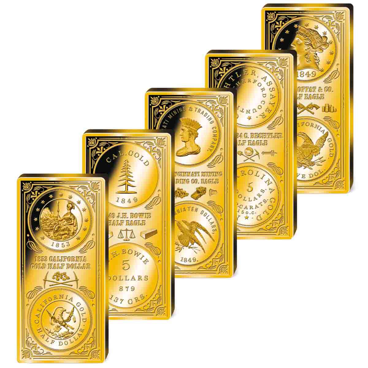 Coinage of the U.S. Gold Rush 30-Piece Ingot Set | Gold-Layered ...