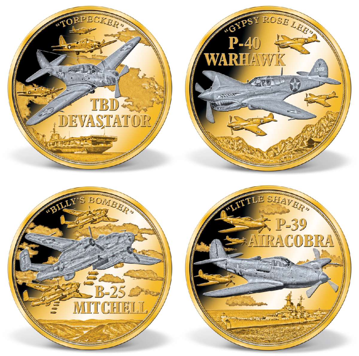 Wings of World War II Commemorative Coin Set | Air, Space and Sea ...