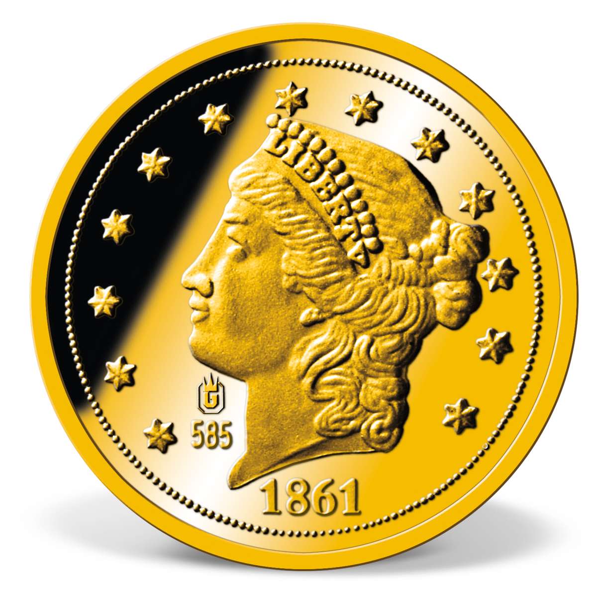 1861 Gold Double Eagle Solid Gold Replica | Solid Gold | Gold ...