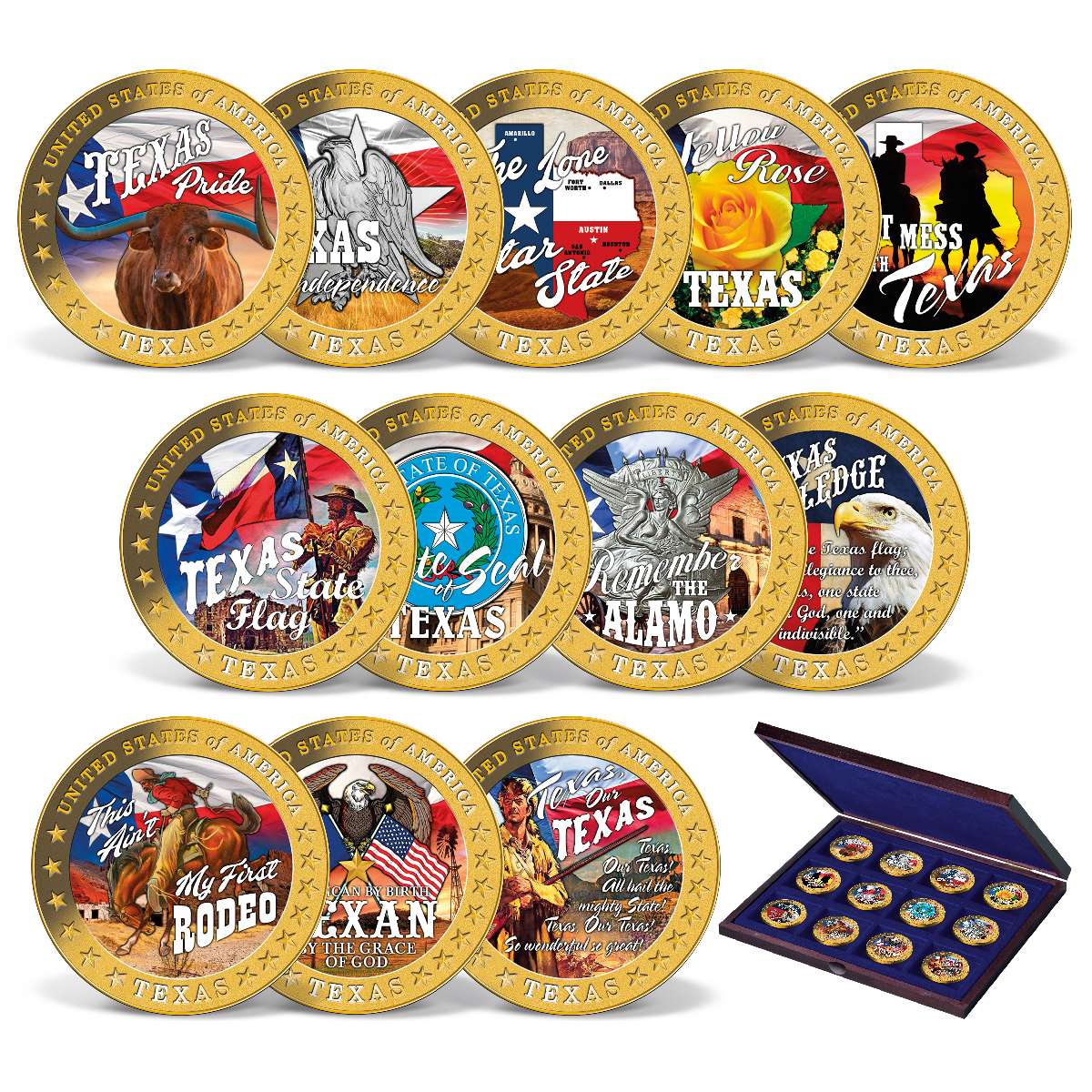 Pride of Texas Coin Set | Gold-Layered | Gold | American Mint