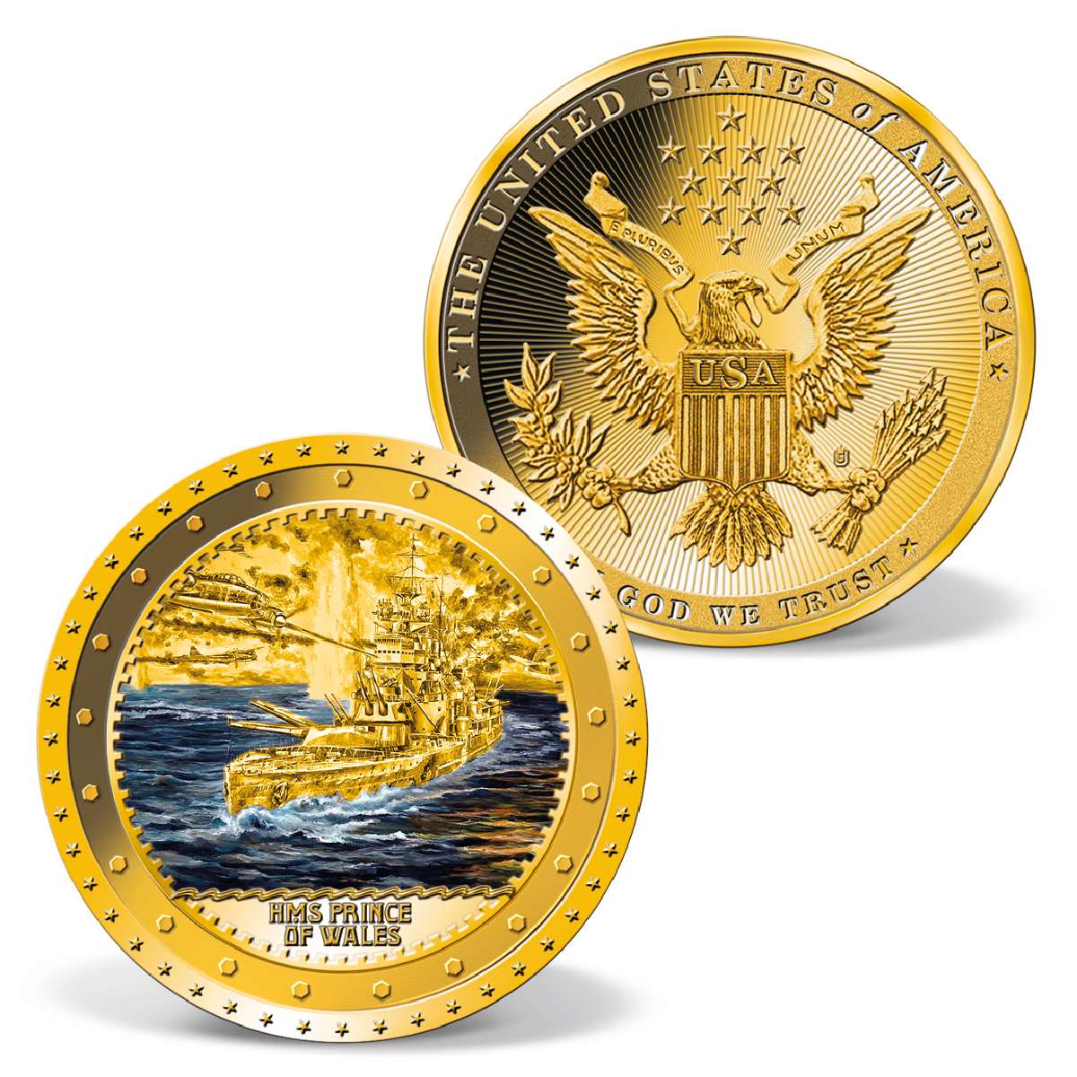 Famous Battleships of World War II Coin Set | Gold-Layered | Gold ...