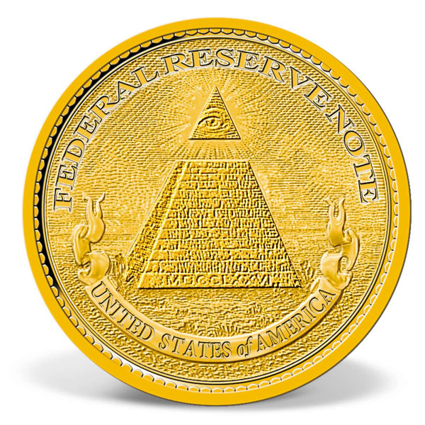 One-Hundred-Dollar Banknote Commemorative Coin | Gold-Layered | Gold ...