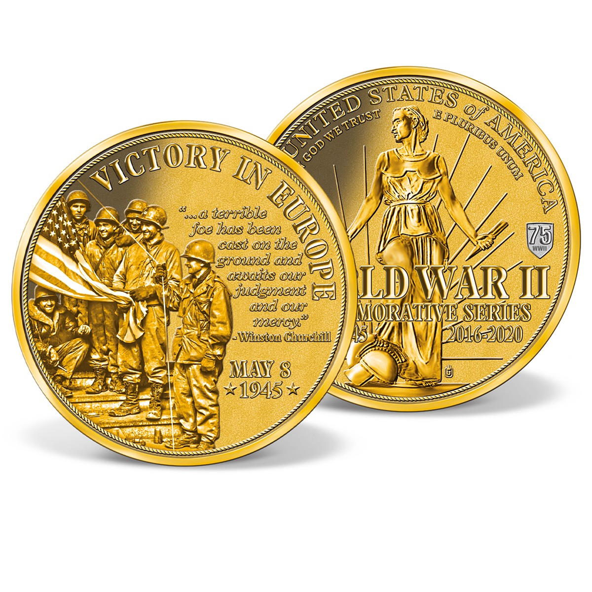 Victory in Europe Commemorative Coin | Gold-Layered | Gold | American Mint